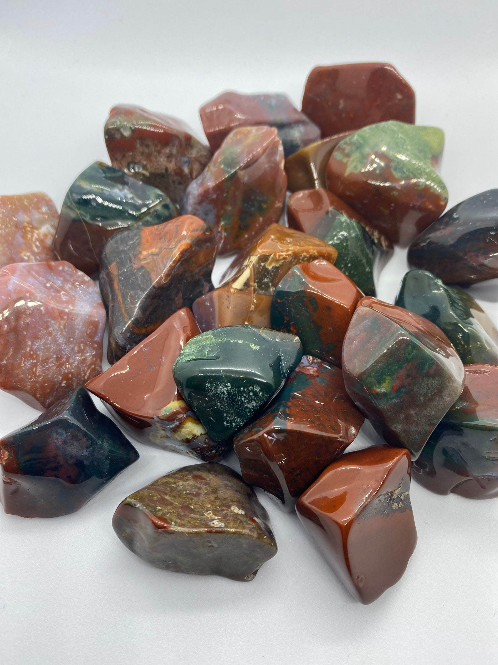 Large Bloodstone Tumbled Stone Bloodstone Tumbled Stones - Etsy
