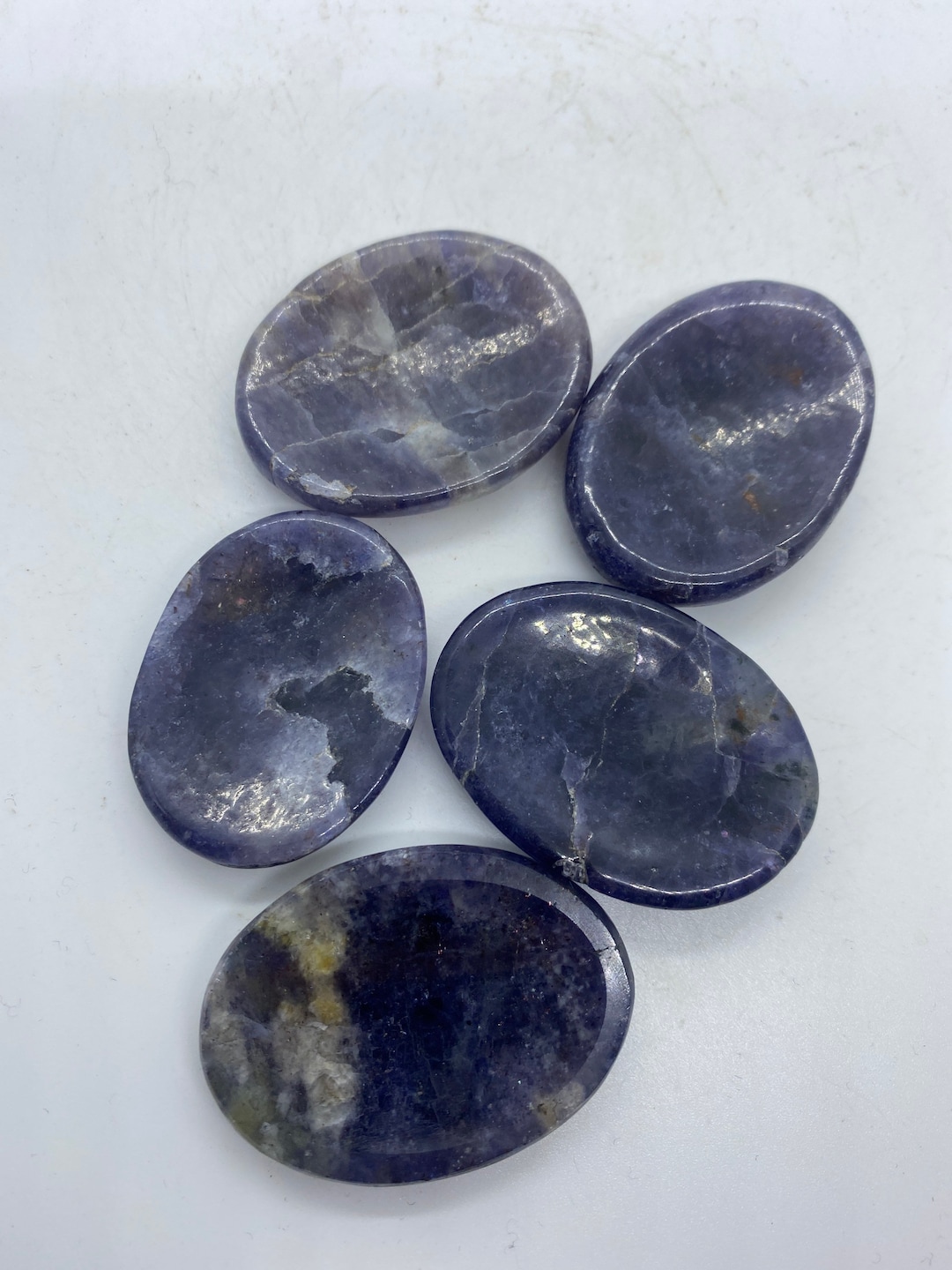 IOLITE Worry Stone Natural Stone Hand Carved Gemstone Worry Stone - Etsy