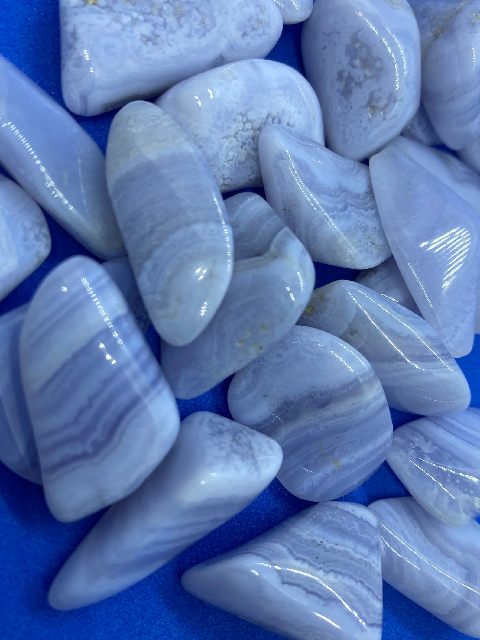 1 BLUE LACE Agate Tumbled Stone 5 Sizes SM L XL Jumbo - Etsy