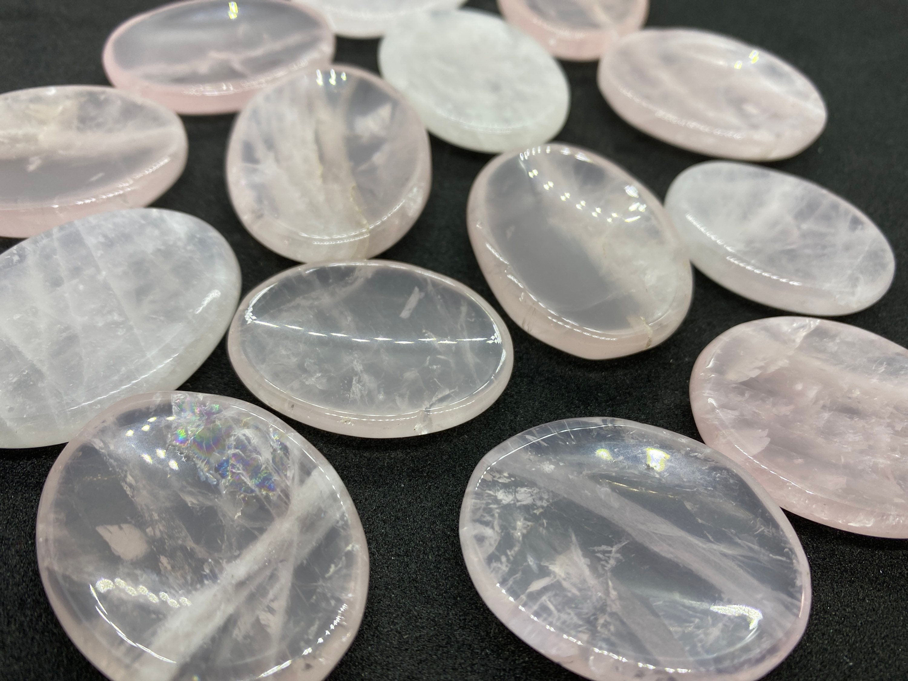 Rose Quartz Worry Stone Natural Stone Hand Carved Gemstone | Etsy