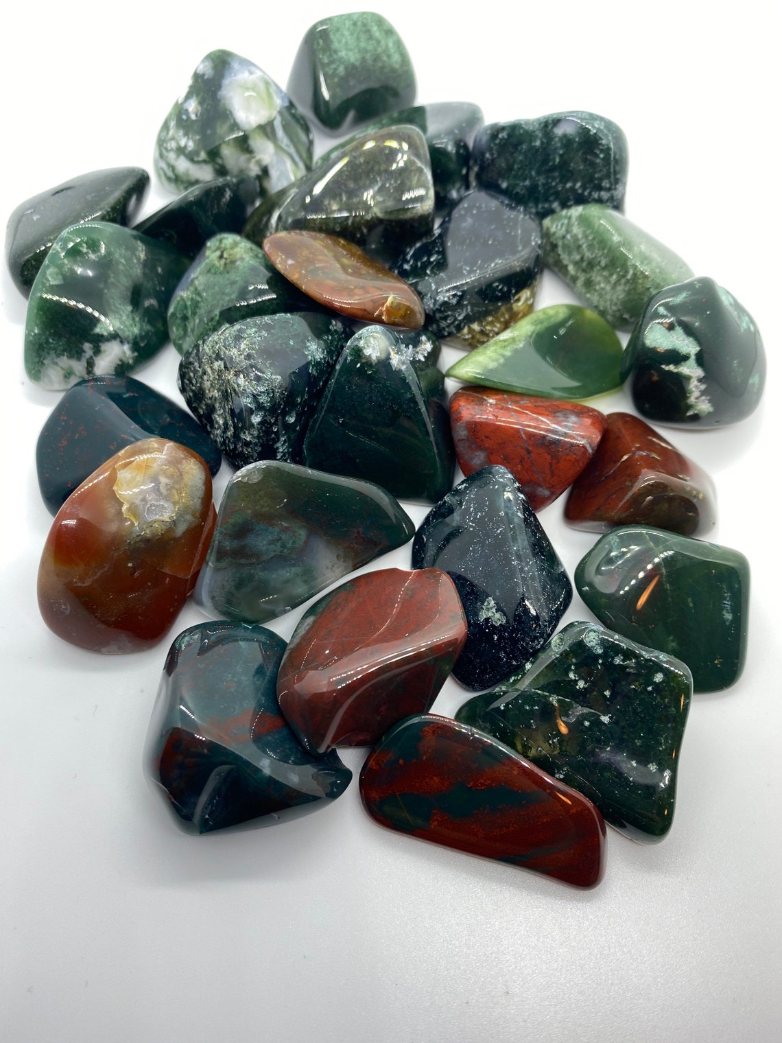 Large Bloodstone Tumbled Stone Bloodstone Tumbled Stones - Etsy