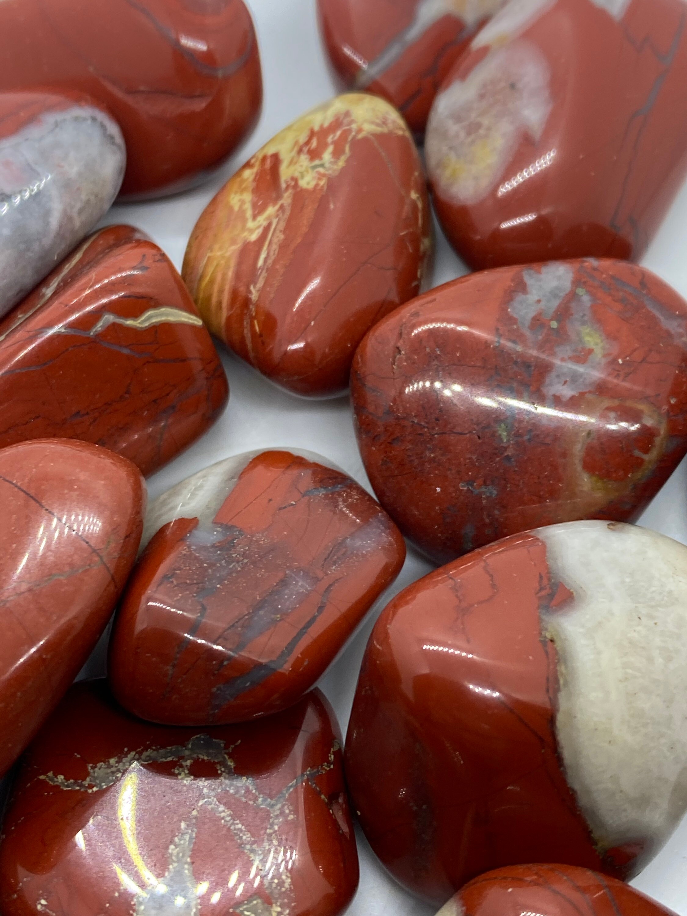 Tumbled RED JASPER Crystal - Pocket Stone - Crystal Grid - Healing ...