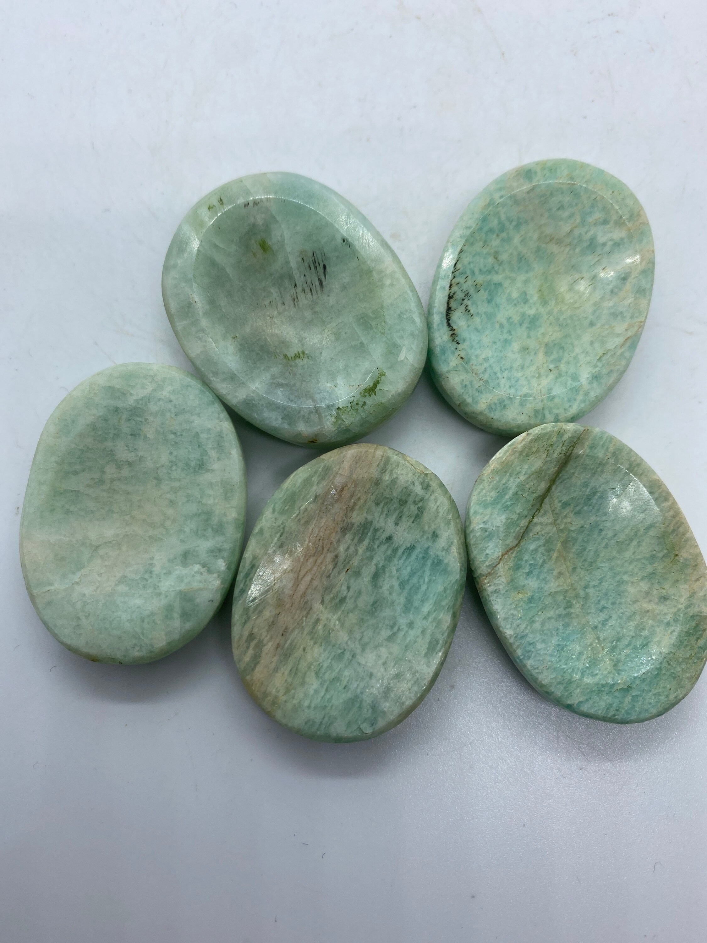 AMAZONITE Worry Stone Natural Stone Hand Carved Gemstone Worry Stone - Etsy
