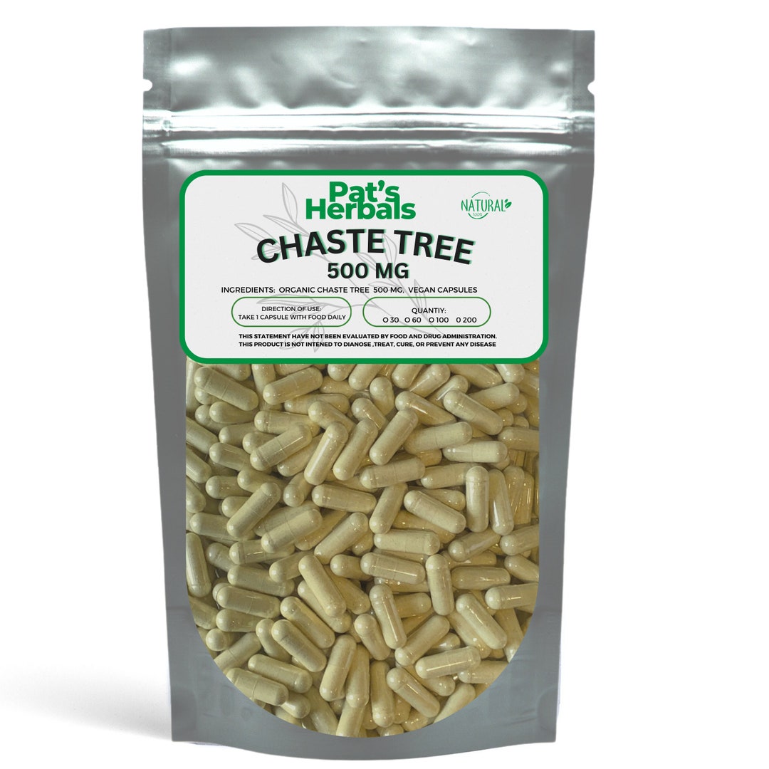 Organic Chaste Tree Capsules 500 Mg - Vegan Capsules - Etsy