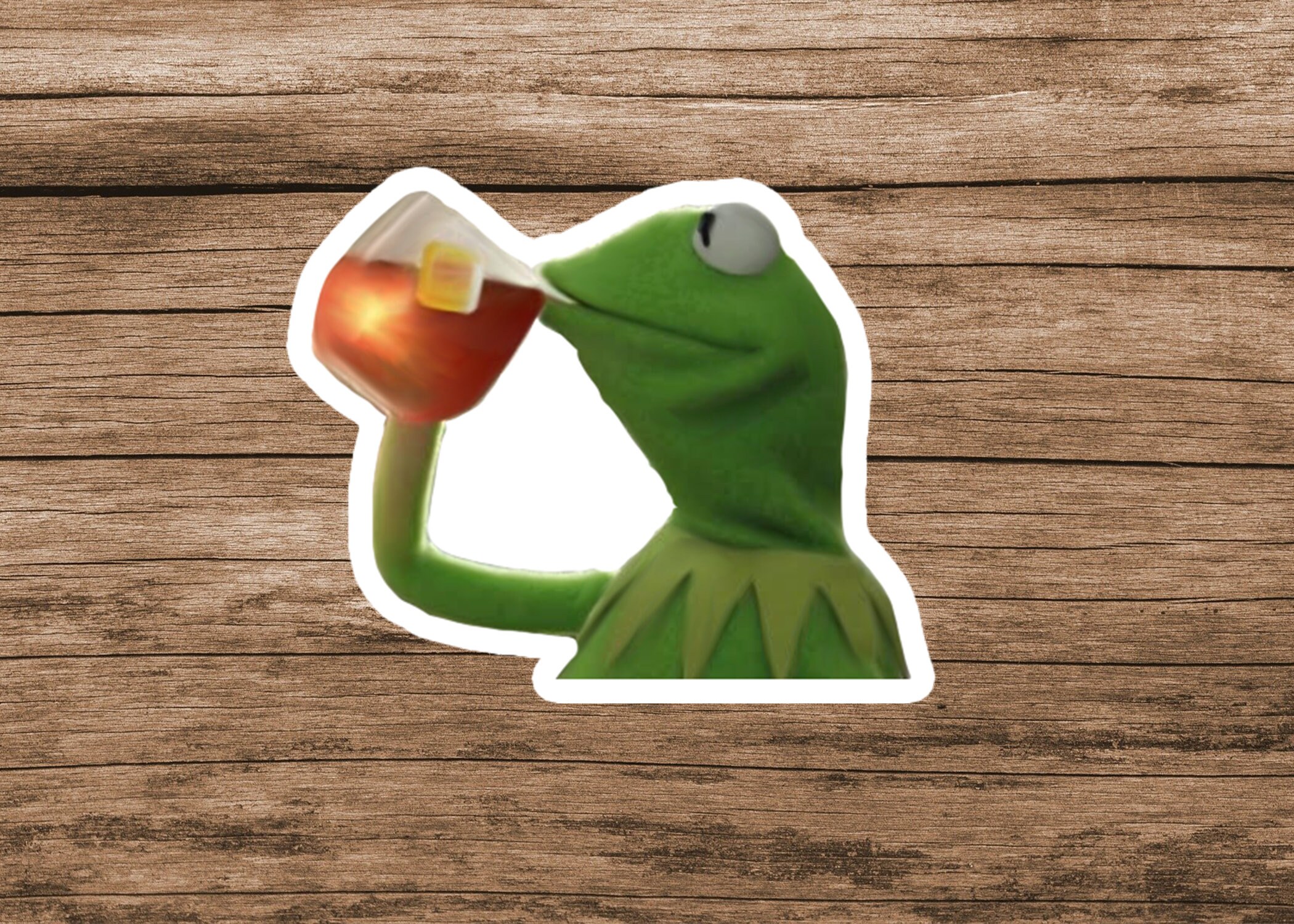 Kermit Sipping Tea Sticker WATERPROOF/ UV RESISTANT | Etsy