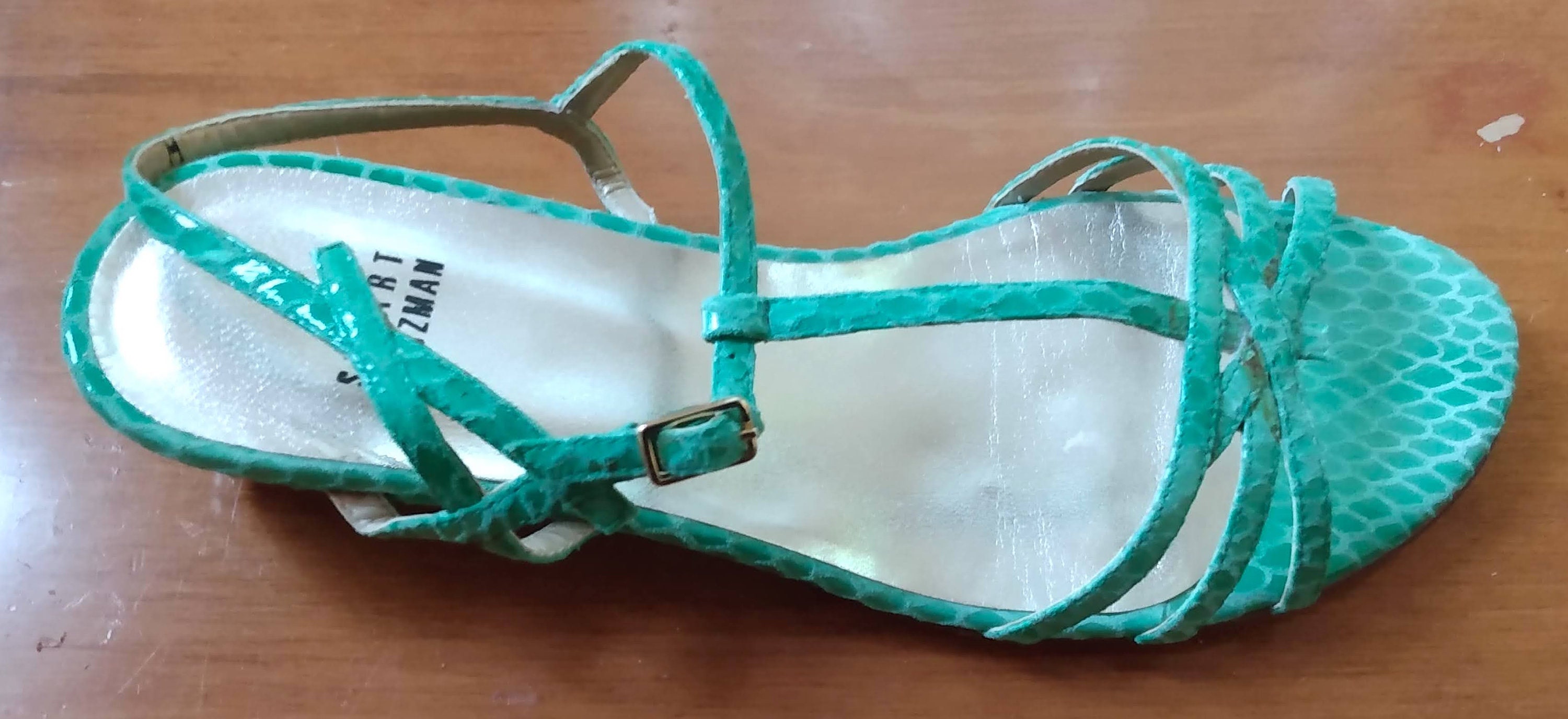 Stuart Weitzman Aqua Flat Sandals - Etsy