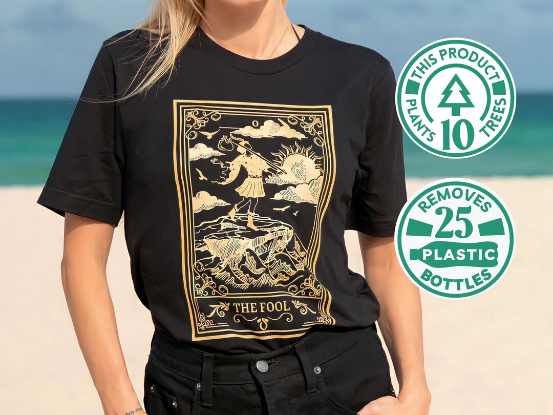 The Fool Tarot Card Tee Mystical Design Cotton Tshirt the Fool Card ...