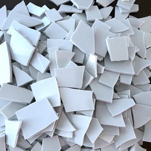FREE SHIPPING 300 White Porcelain Tiles many Large 7 Lbs. 15.7 Oz lot ...