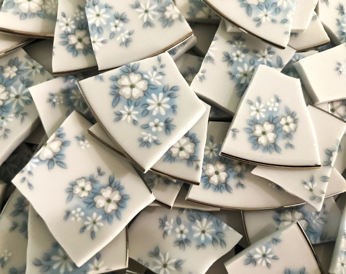 132 Blue and White Montgomery Ward Damask Porcelain Floral Tiles From ...