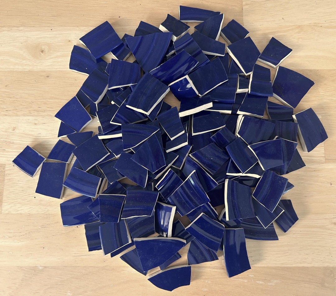 131 Navy Blue Rachel Ray Ridged Mosaic China Tiles lot 104 - Etsy