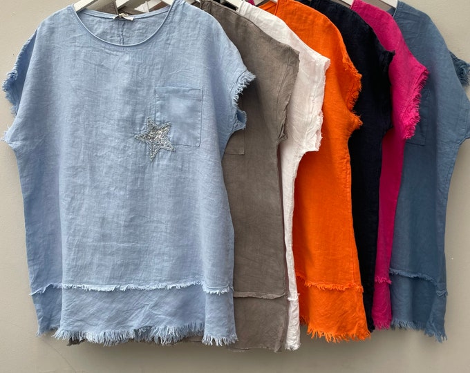 The Lizzie Linen Tunic. Made in Italy Clothing. Linen Clothing. - Etsy