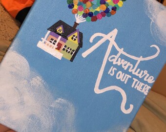 Adventure is Out There Quote ART PRINT House, Balloons, Nursery, Gift ...