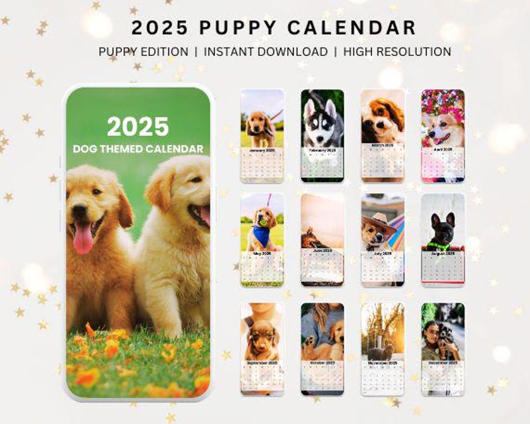 2025 Dog-themed Digital Calendar | Cute Dog Photos | Customisable Pet ...