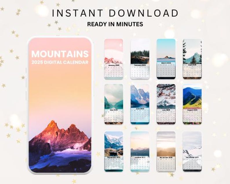 Mountain Moments 2025 Digital Calendar | Smartphone Wallpaper ...