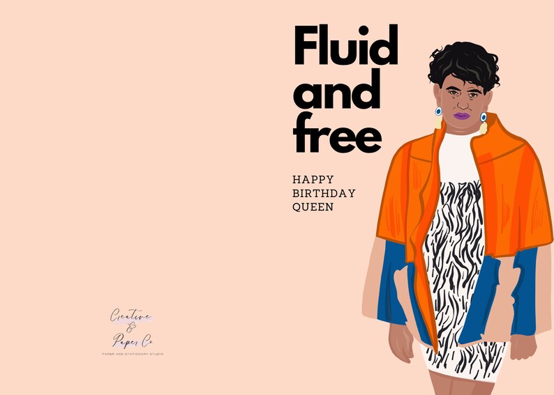 Transgender Birthday Card LGBTQ Card Gender Fluid Card Alok Vaid Menon ...