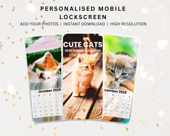 2025 Cat-themed Digital Calendar | Cute Cat Photos | Customisable Cat ...