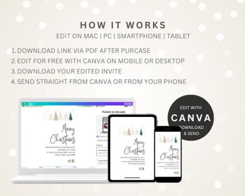 Mobile Invitation | Animated Christmas Party Invitation | Editable ...