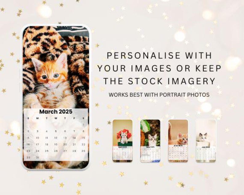 2025 Cat-themed Digital Calendar | Cute Cat Photos | Customisable Cat ...