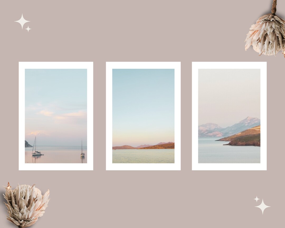 Boat Art Print | Sailing Poster Set of 3 | Sailing Posters | Sunset ...