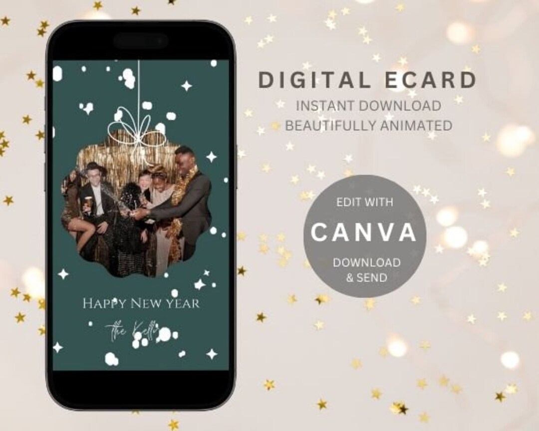 Customisable Digital New Year Card | New Years Ecard | Video Message ...