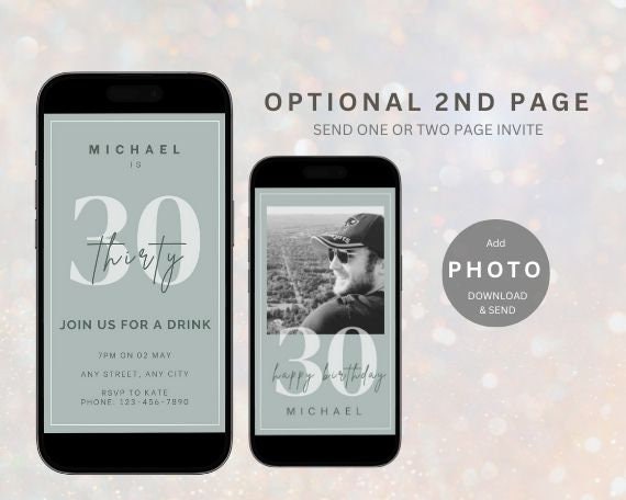 Customisable Birthday Invitation Minimalist Birthday Invitation With ...