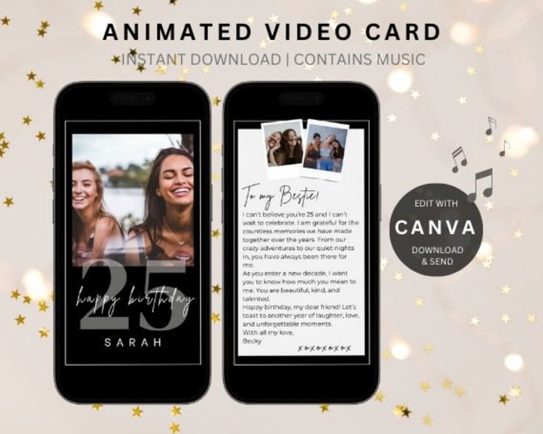 Customisable Birthday Card | Animated Photo Card With Music ...