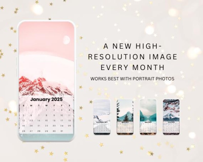 Mountain Moments 2025 Digital Calendar Smartphone Wallpaper ...