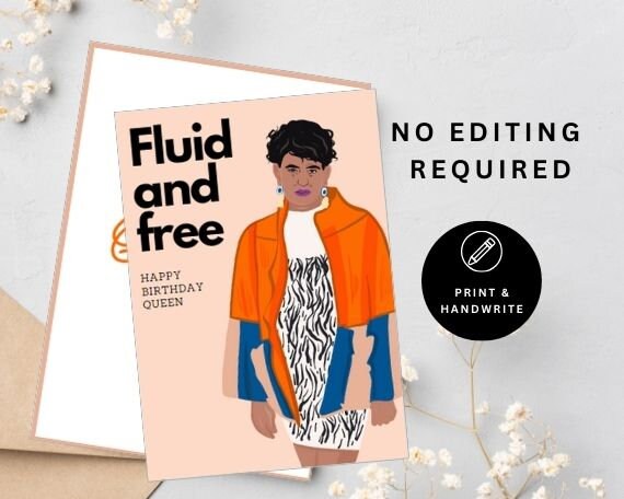 Transgender Birthday Card | LGBTQ+ Card | Gender Fluid Card | Alok Vaid ...