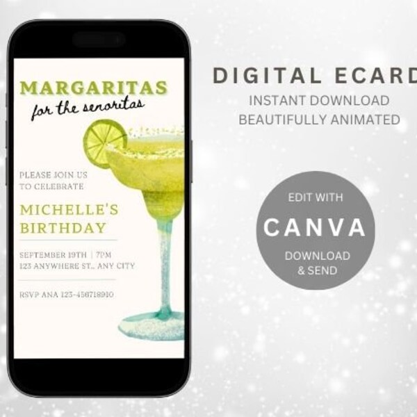 Margarita Digital Birthday Invitation - Etsy
