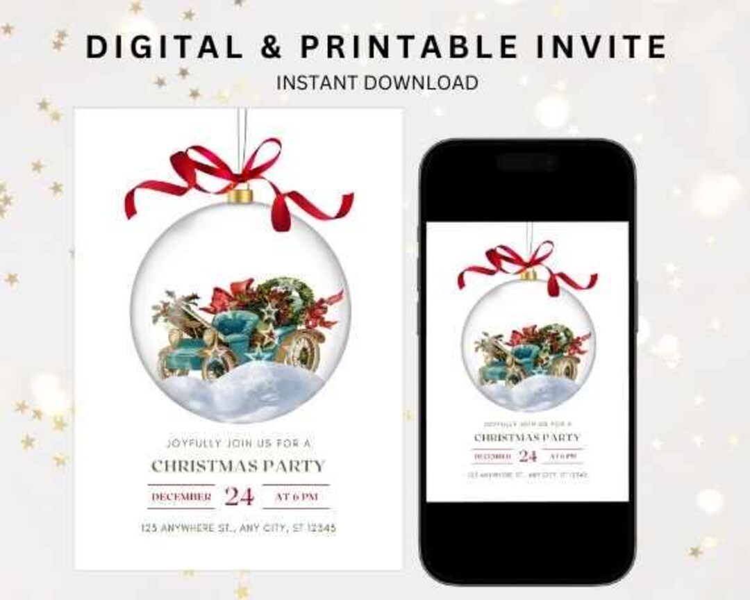 Editable Christmas Party Invitation - Digital & Printable Download ...