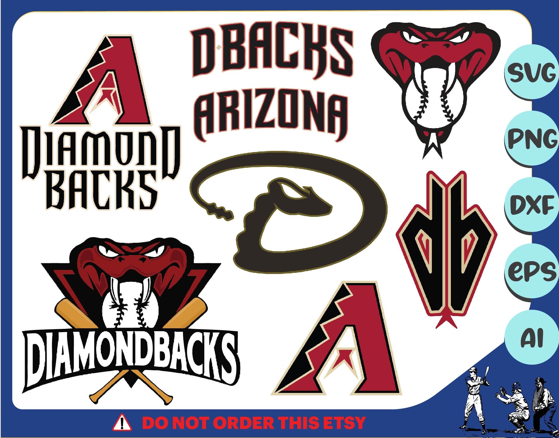 Arizona-diamondbacks-svg Clipart Bundle Cutting File Sport - Etsy