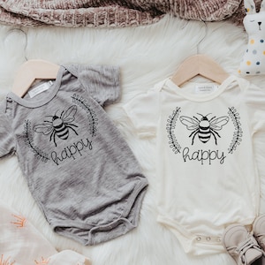Bee Happy Cute Baby Clothes, Honey Bee Baby Shower Gift, Gender Neutral ...