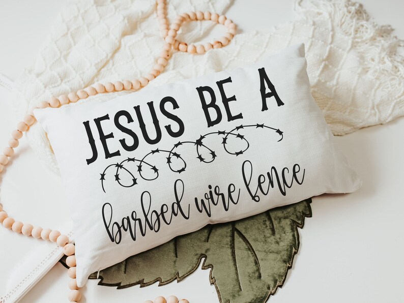 Jesus Be a Fence Religious Throw Pillow Cover 12x20 Christian - Etsy