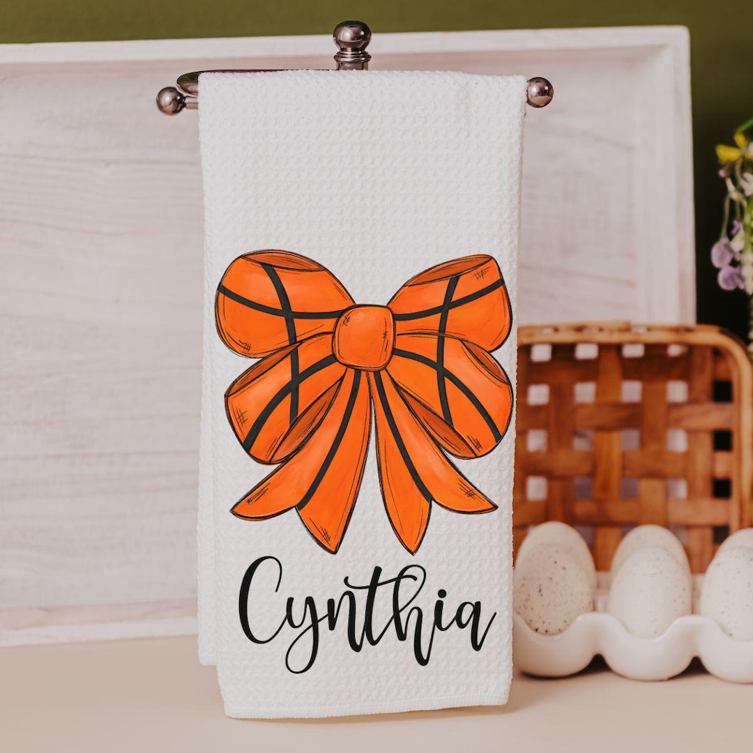 Personalized Basketball Coquette Kitchen Towels With Name, Rally Towel ...