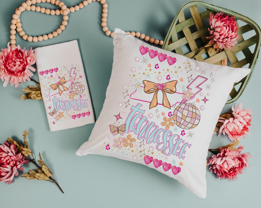 Tennessee Throw Pillows for Couch, Tennessee Coquette Room Decor Pillow ...