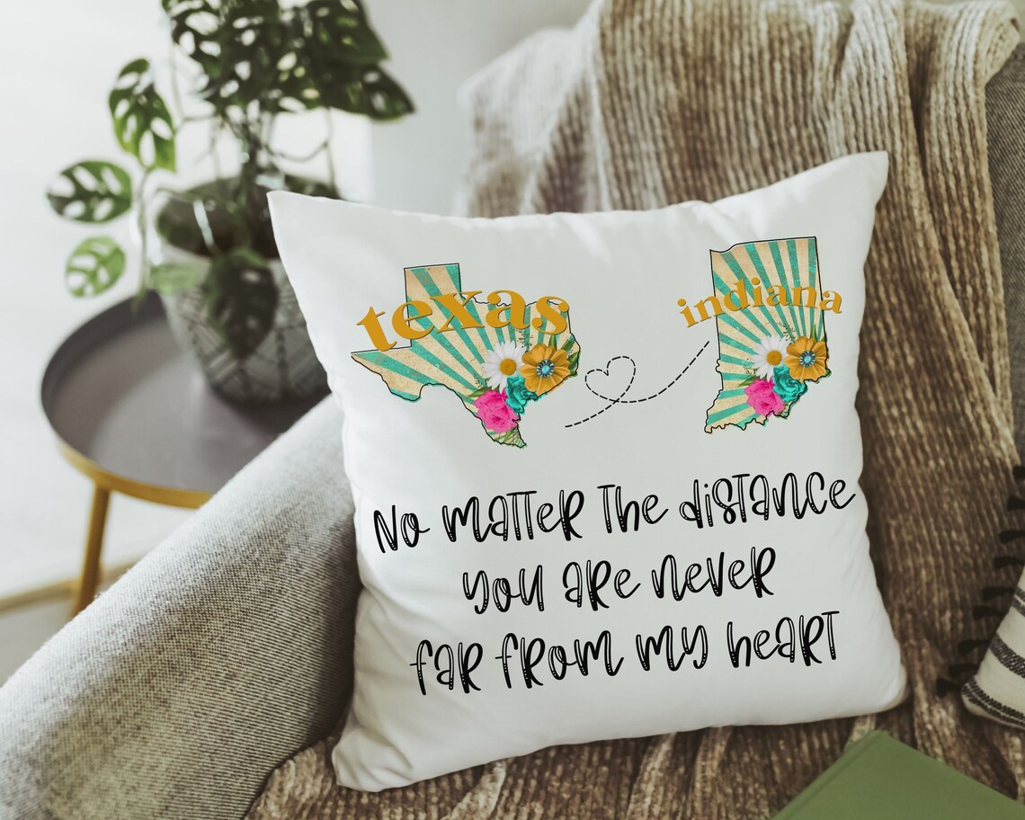 No Matter the Distance Throw Pillows for Couch Long Distance - Etsy