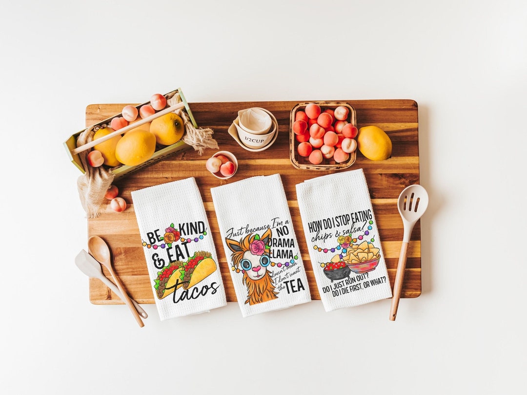 Sassy Kitchen Towels for Family, Chips and Salsa Fiesta Decor, Taco ...