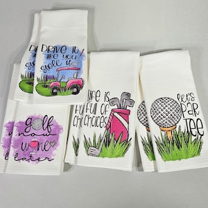 Lets Par Tee Funny Golf Kitchen Towels, Drive It Like You Stole It Golf ...