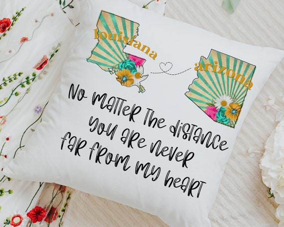 No Matter the Distance Throw Pillows for Couch Long Distance | Etsy