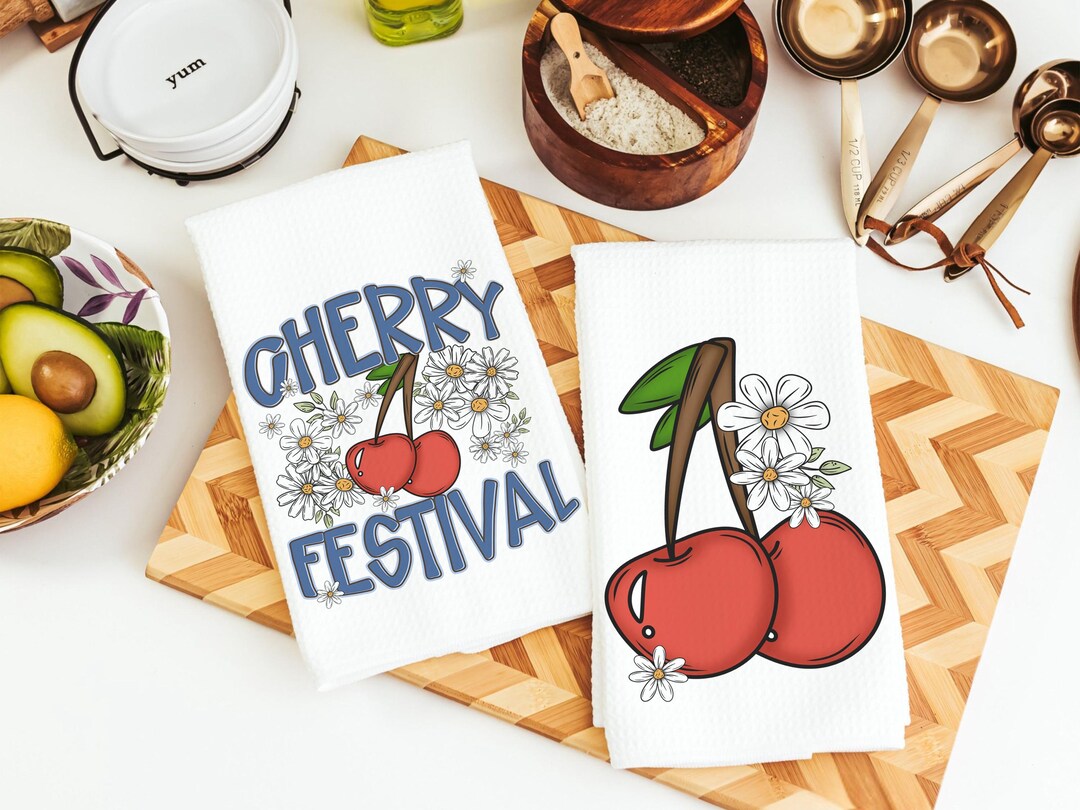 Cherry Festival Fruit Kitchen Towels for Summer Hand Towels for ...
