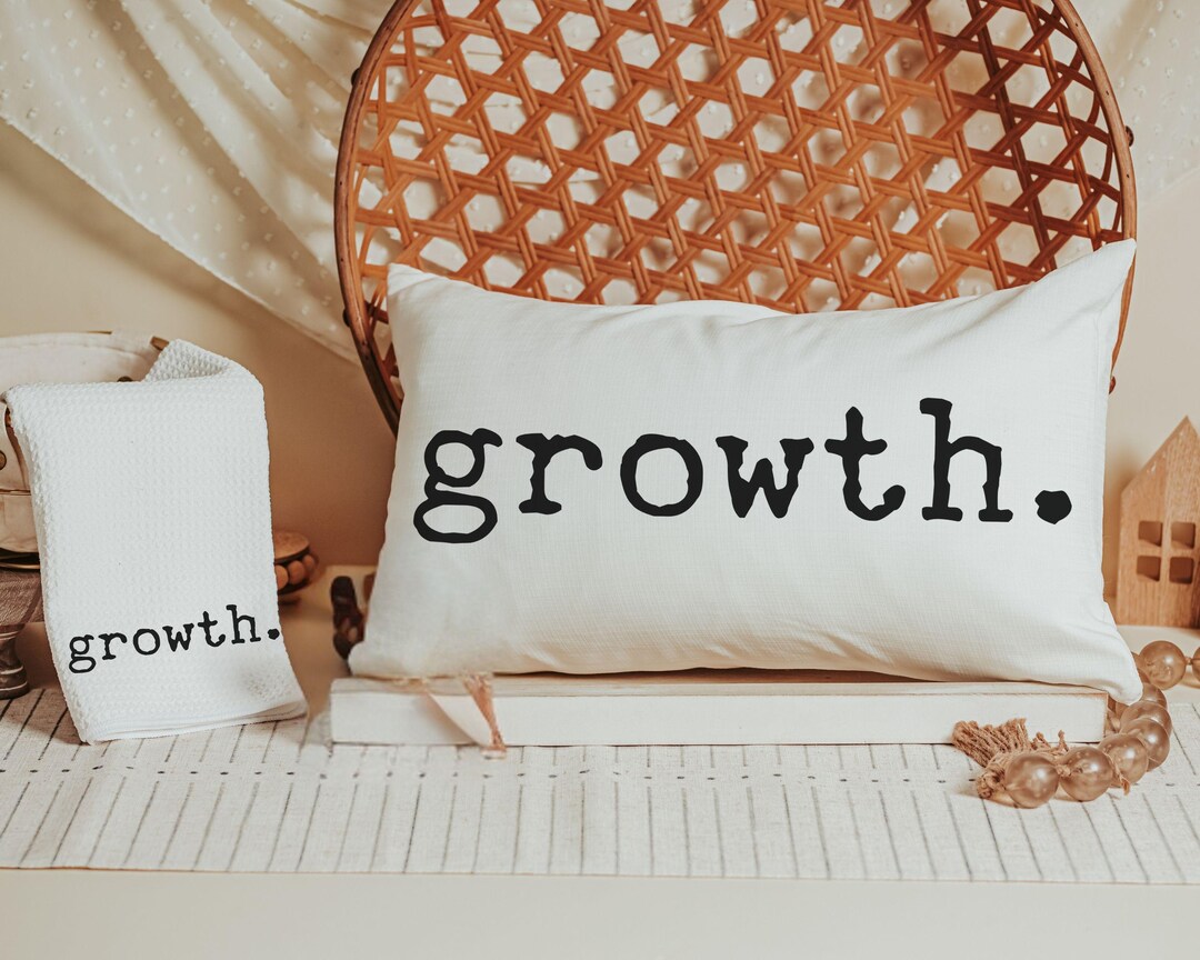Custom Word of the Year Growth Lumbar Throw Pillows for Couch, Mantra ...