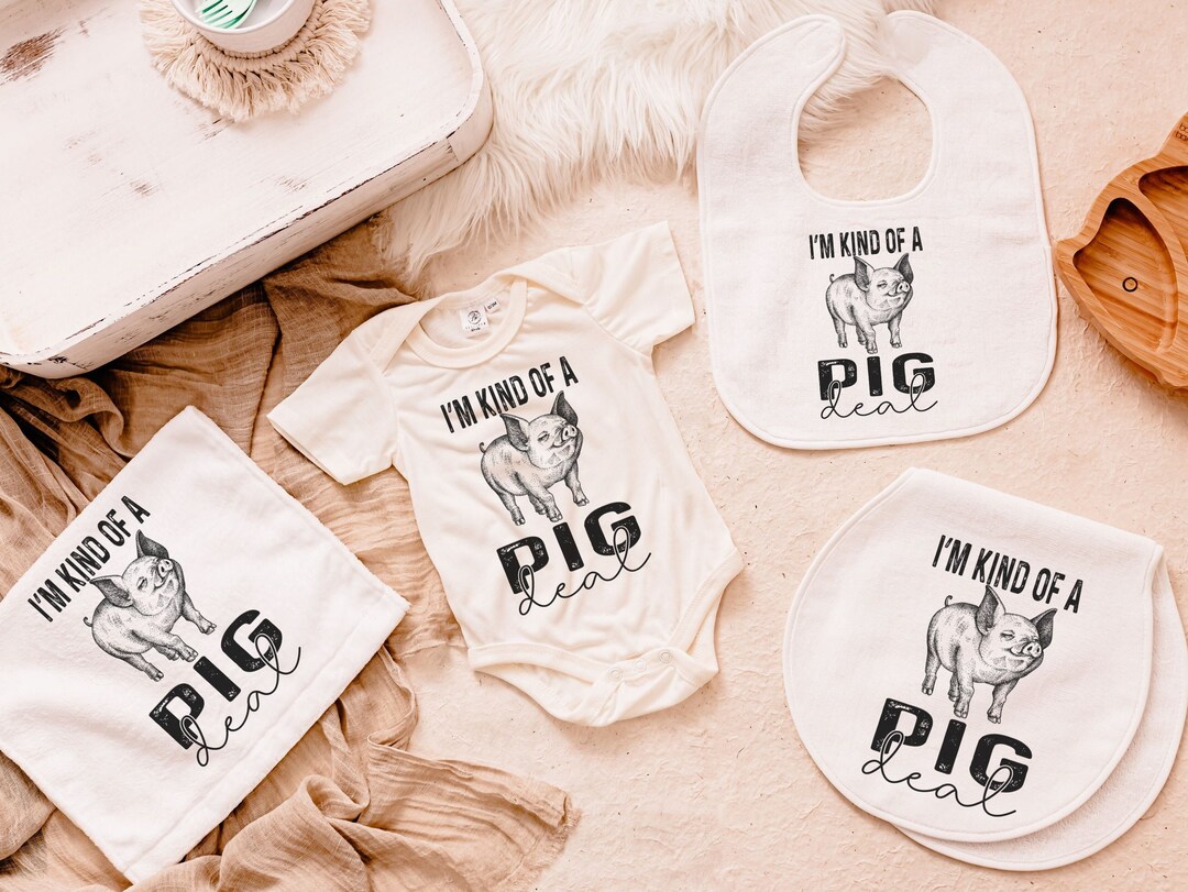 Funny Newborn Pig Gift Set, I'm Kind of a Pig Deal Baby Bundle, Farm ...