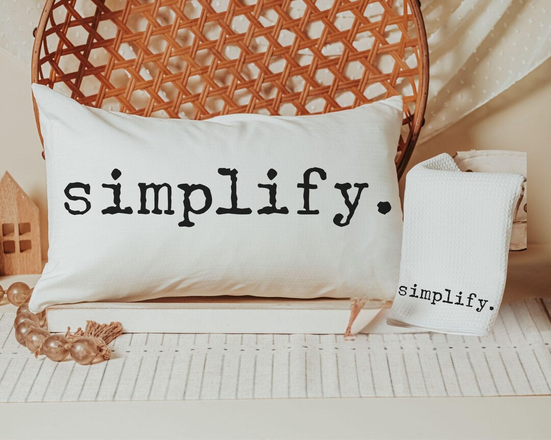 Simplify Life Lumbar Throw Pillows for Couch, Custom Word of the Year ...
