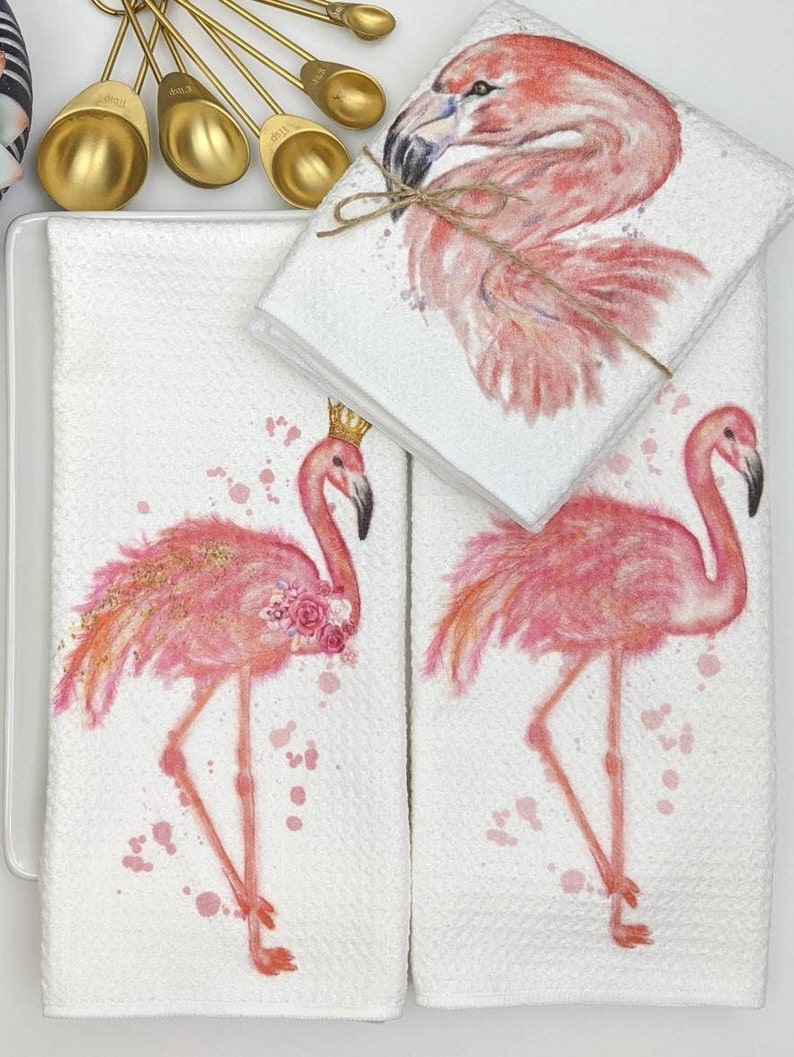 Flamingo Kitchen Towels, New Home Gift for Best Friend, Flamingo Gifts ...