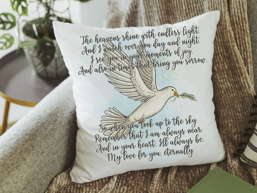 Personalized Dove of Peace Hug From Heaven Pillow for Couch ...