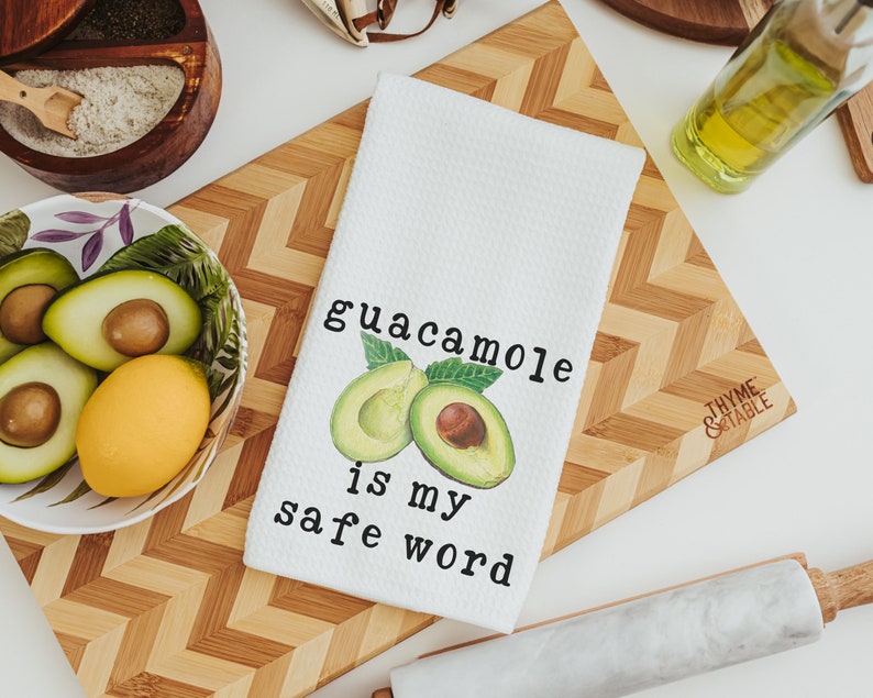 Safe Word Funny Kitchen Towels, Guacamole Gift, Sassy Gifts, Deviled ...