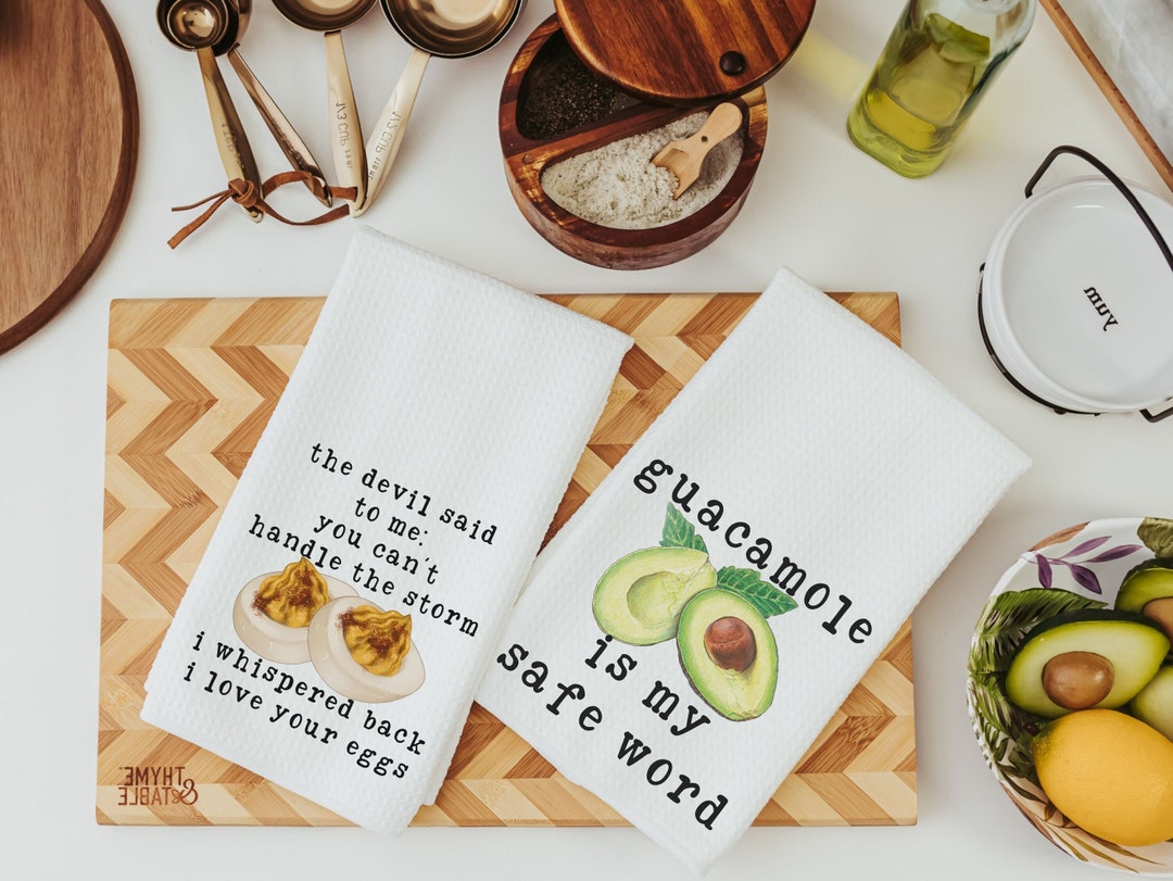 Safe Word Funny Kitchen Towels, Guacamole Gift, Sassy Gifts, Deviled ...