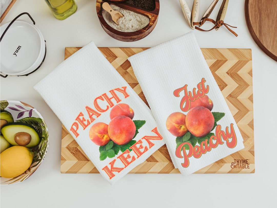 Just Peachy Kitchen Towels, Southern Home Decor, Peachy Keen Kitchen ...