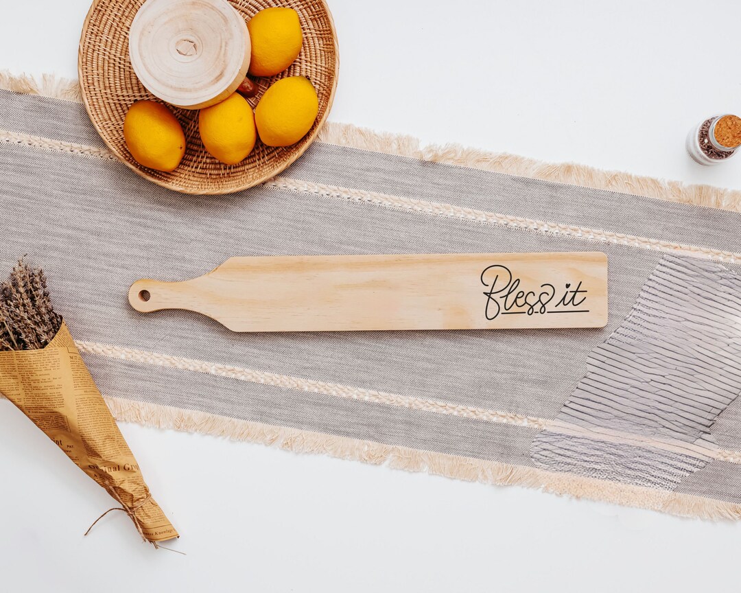 Christian Serving Board With Handle, Bless It Kitchen Decorative ...