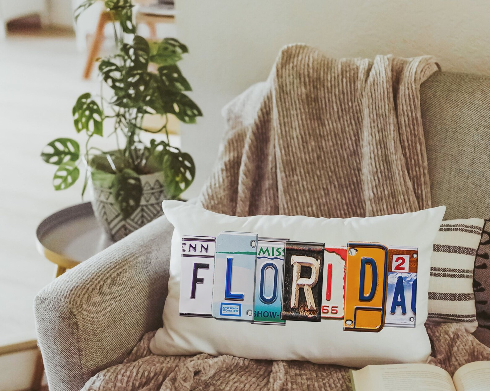 Custom License Plate State Throw Pillows for Couch, Realtor Closing ...